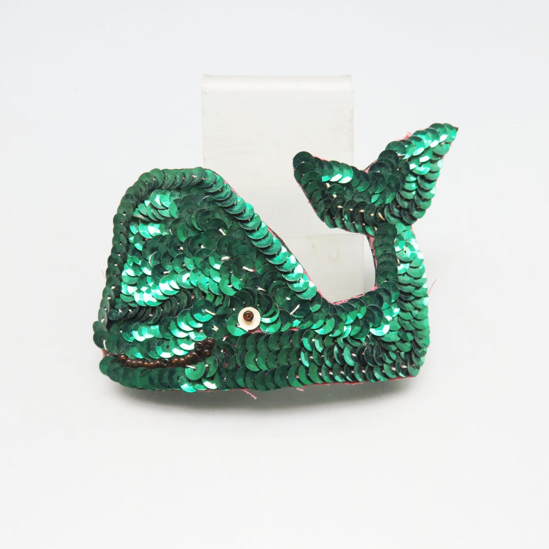 1960s Green Sequin Whale Hair Barrette: Vintage Novelty Clip - Etsy