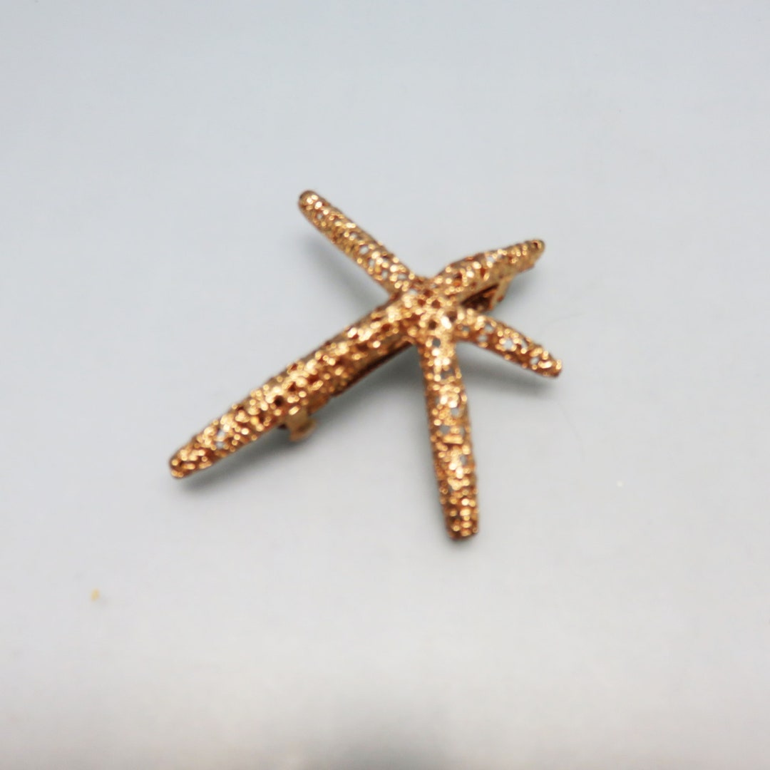 Golden Starfish Hair Barrette, Vintage Hair Accessory - Etsy