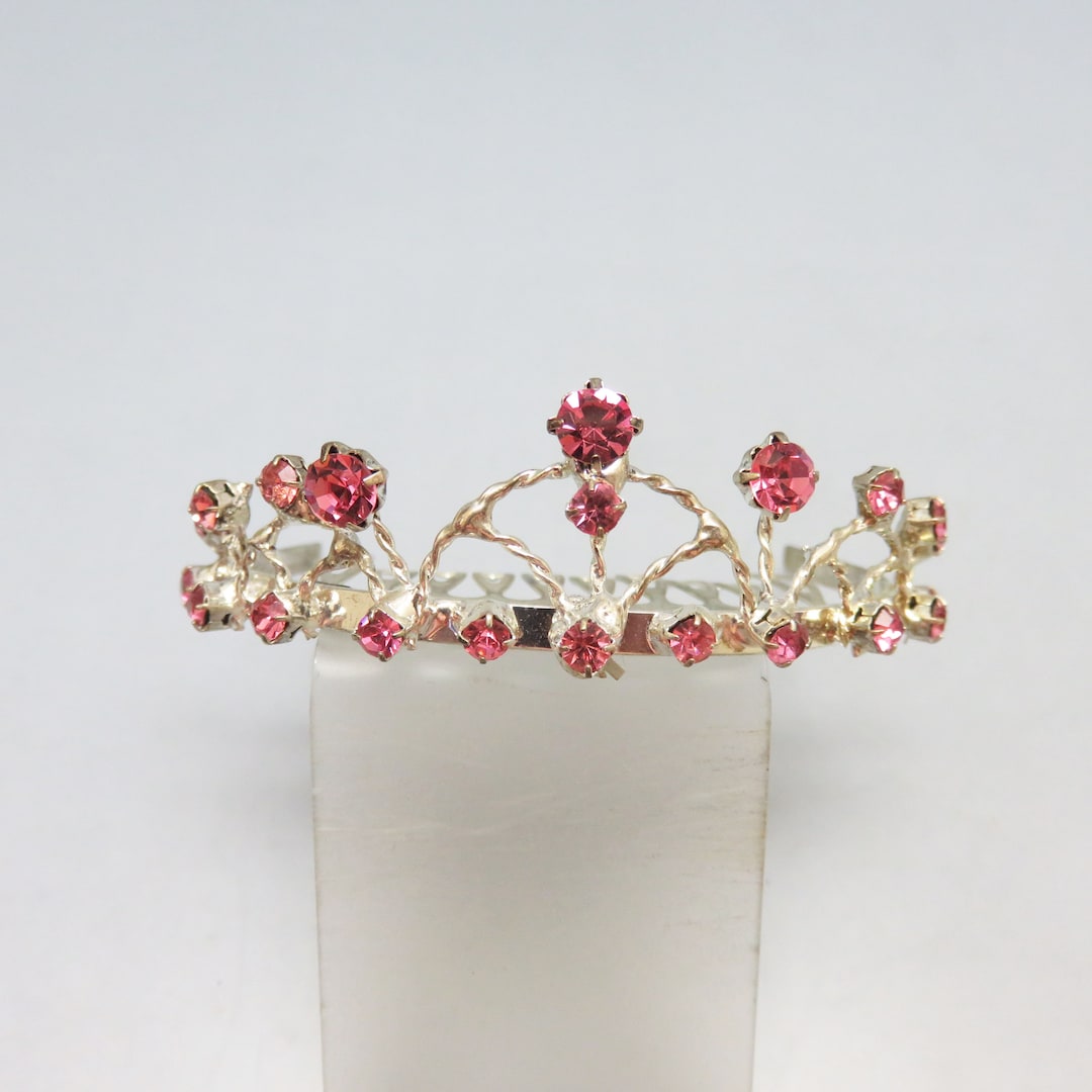 Vintage Tiny Pink Rhinestone Tiara, Mounted on a Comb, 1960s Tiara - Etsy