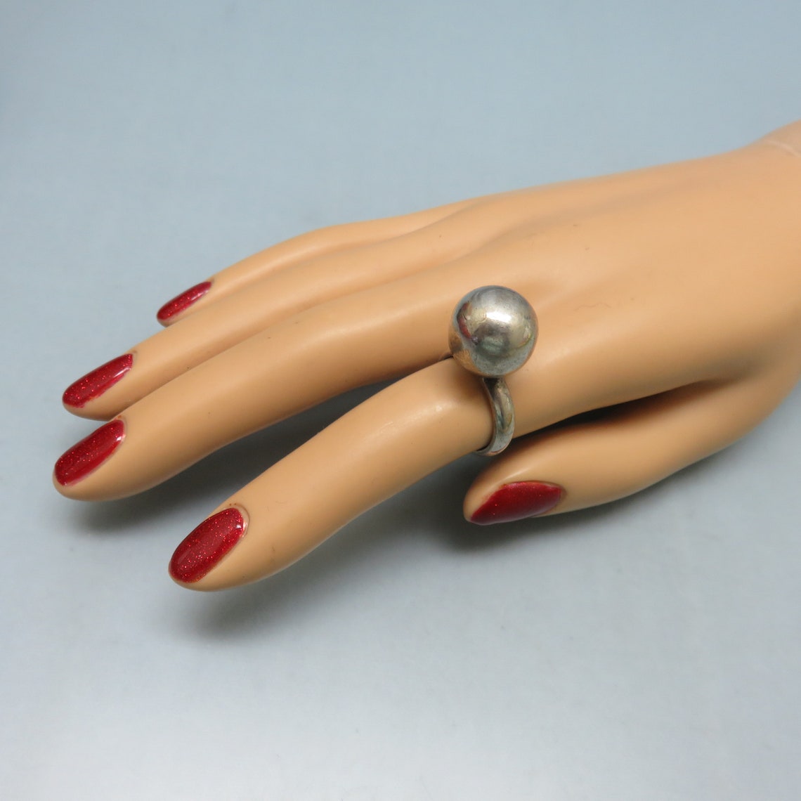Fancy Danish Modern Sphere on Top Sterling Ring, Size 6.25 - Etsy
