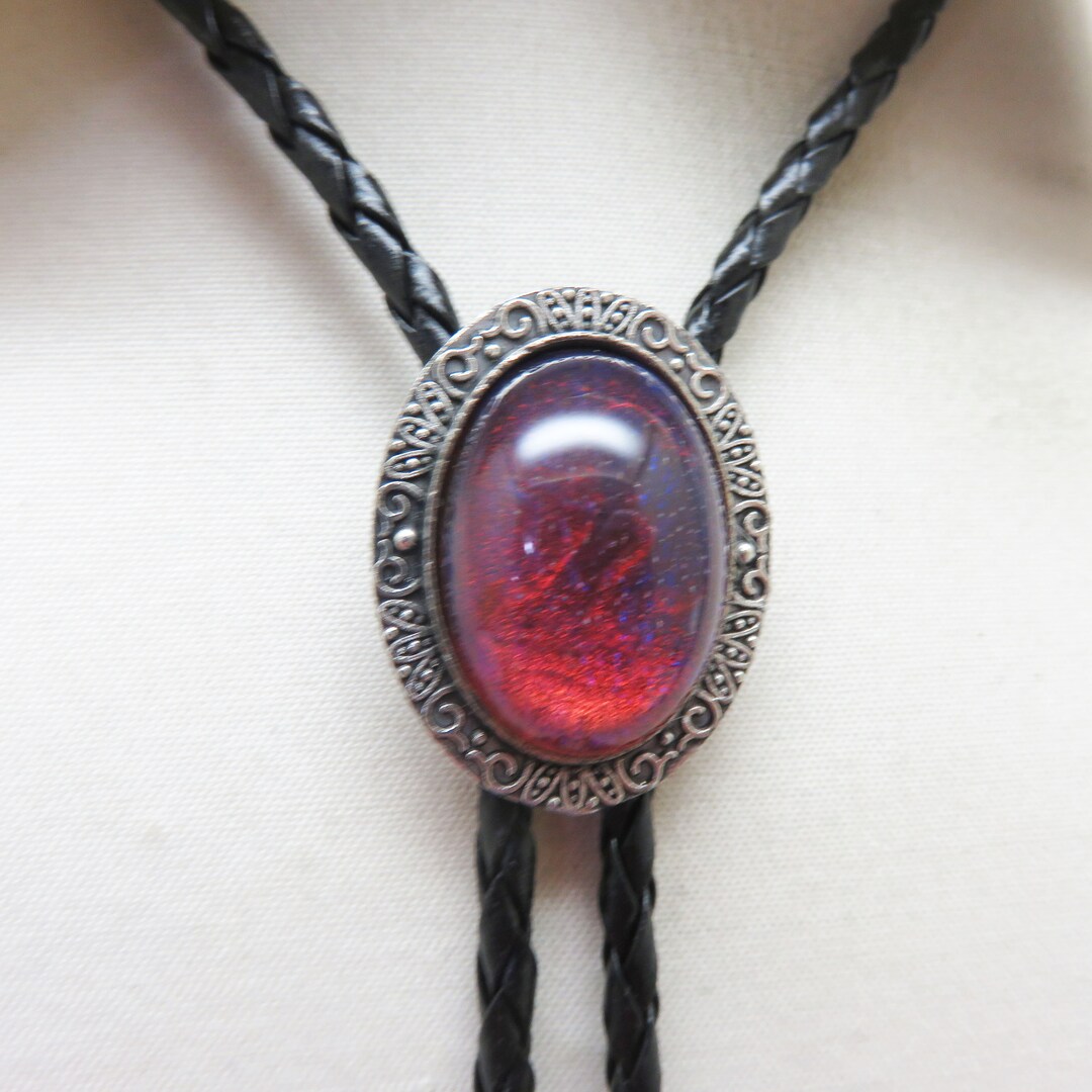 Victorian Style Mexican Fire Opal Bolo Tie, Handmade, Formal Bolo Tie ...