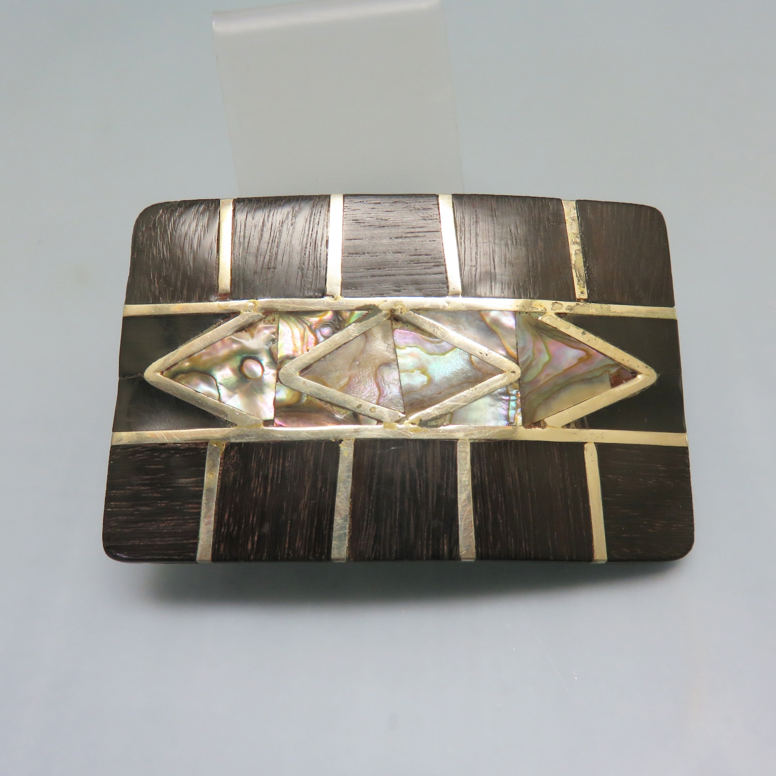 1970s Inlay Gray Abalone Shell Belt Buckle Mexican Wood and - Etsy