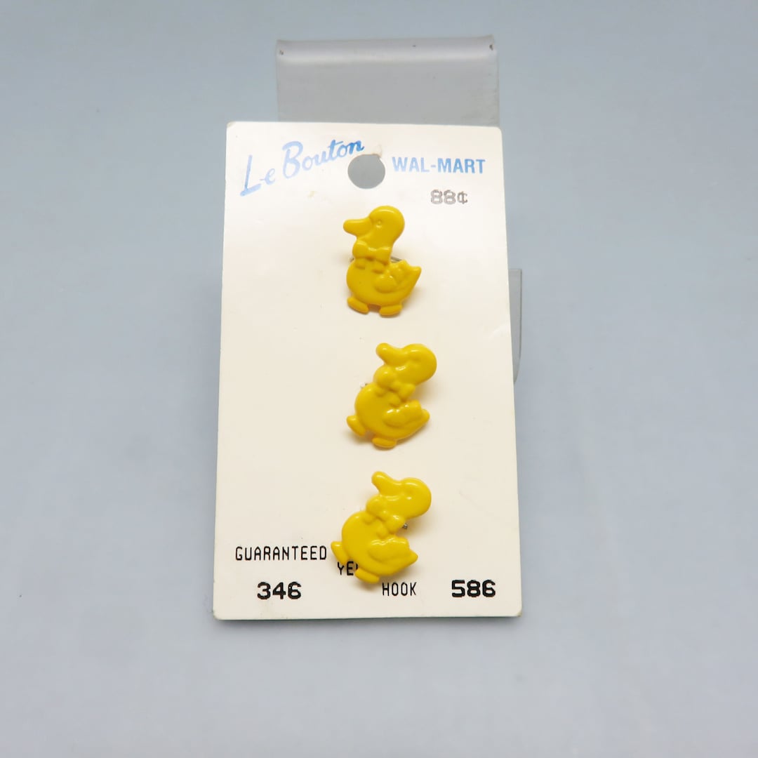 Tiny Realistic Yellow Duck Buttons, Vintage Children's Buttons, Set of ...