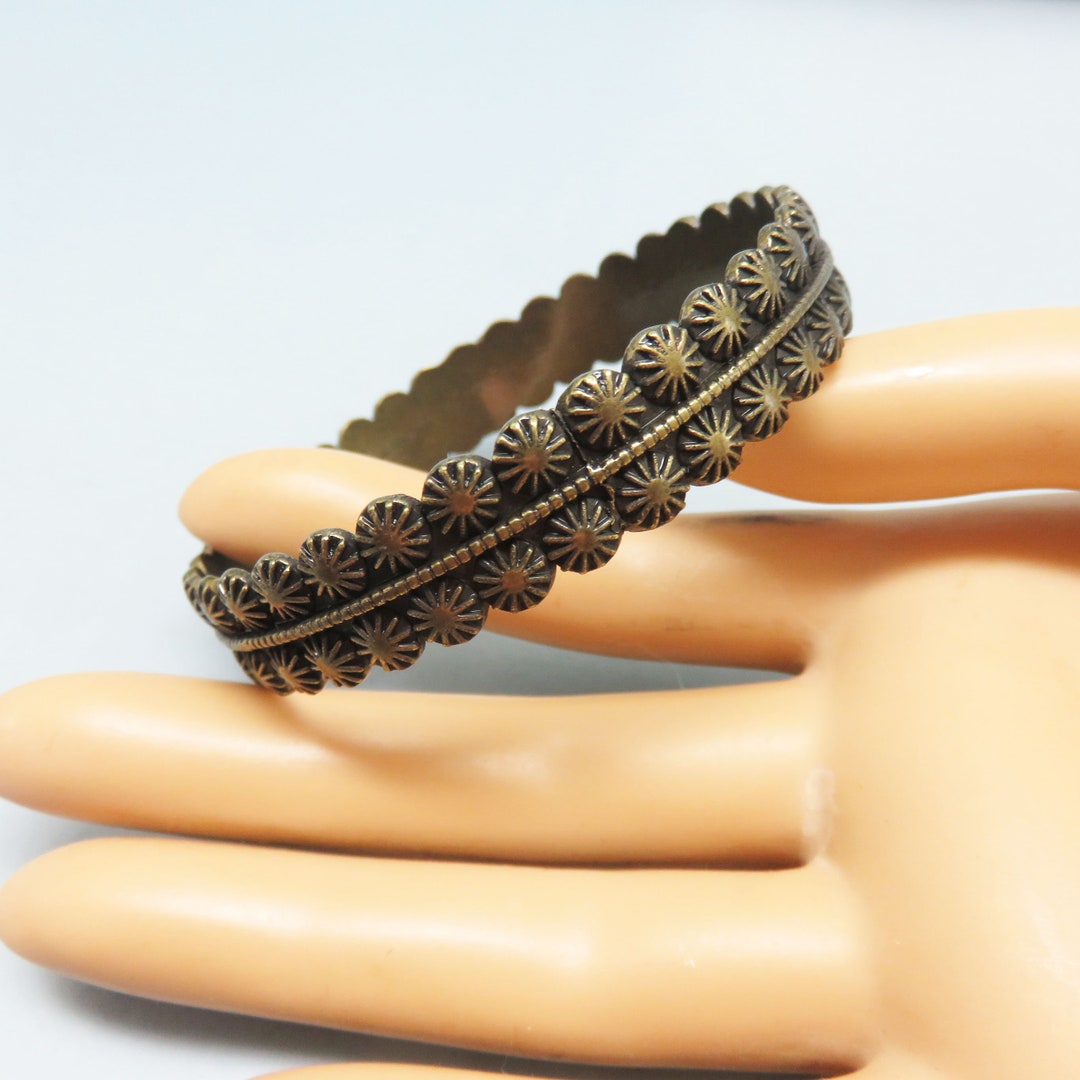 1970s Bronze Cannetille Bangle Bracelet, Vintage Antique Golden Bangle ...