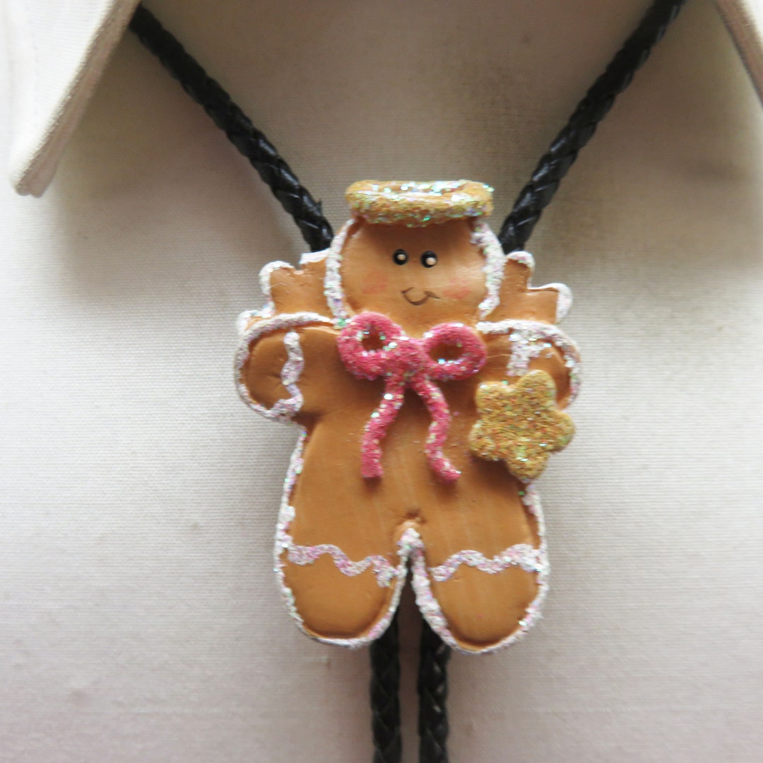 Gingerbread Man Bolo Tie: Holiday Christmas Star, 36" Leather Cord - Etsy