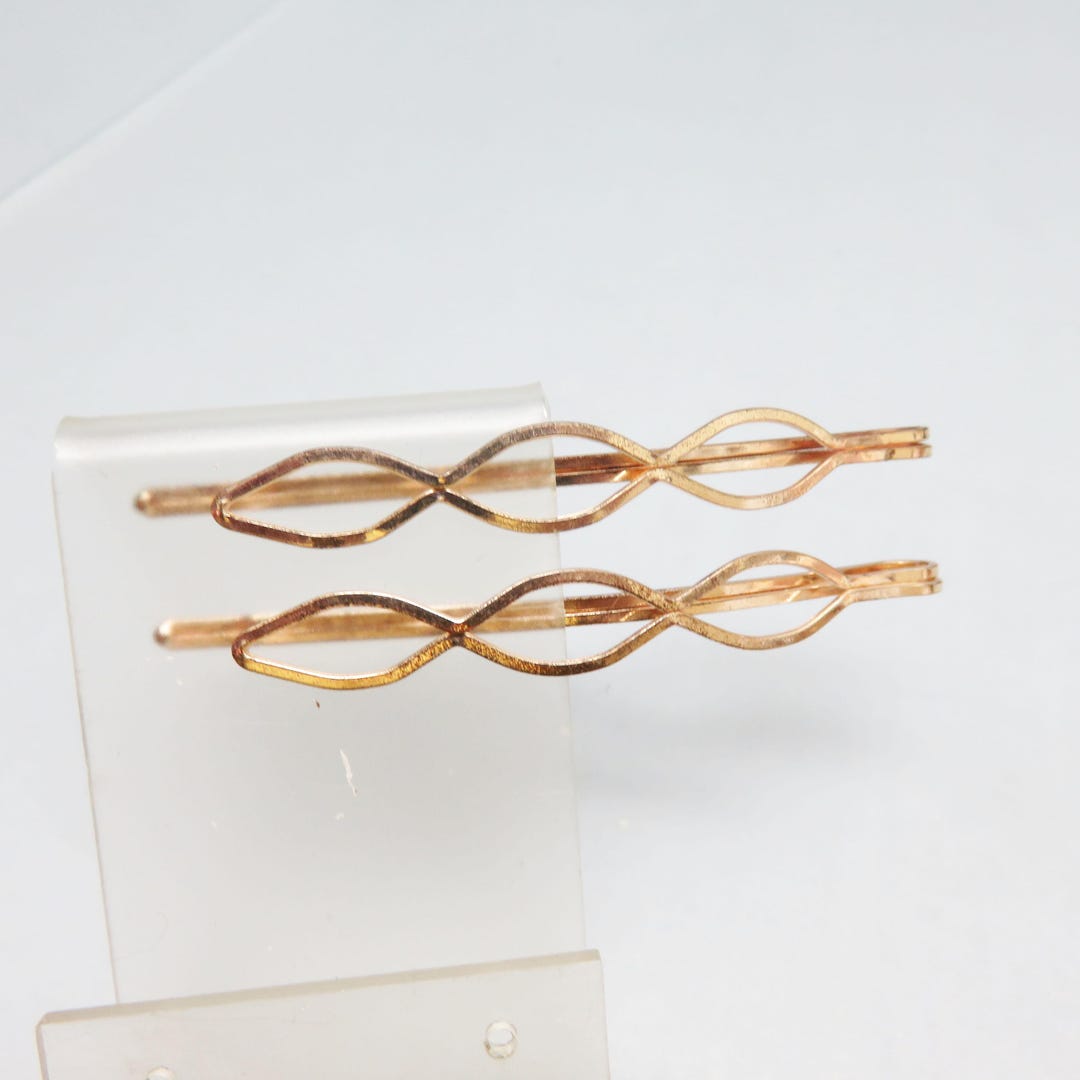 Vintage Pair of Modern Gold Bobby or Hair Pins, Horse Eye Shape - Etsy