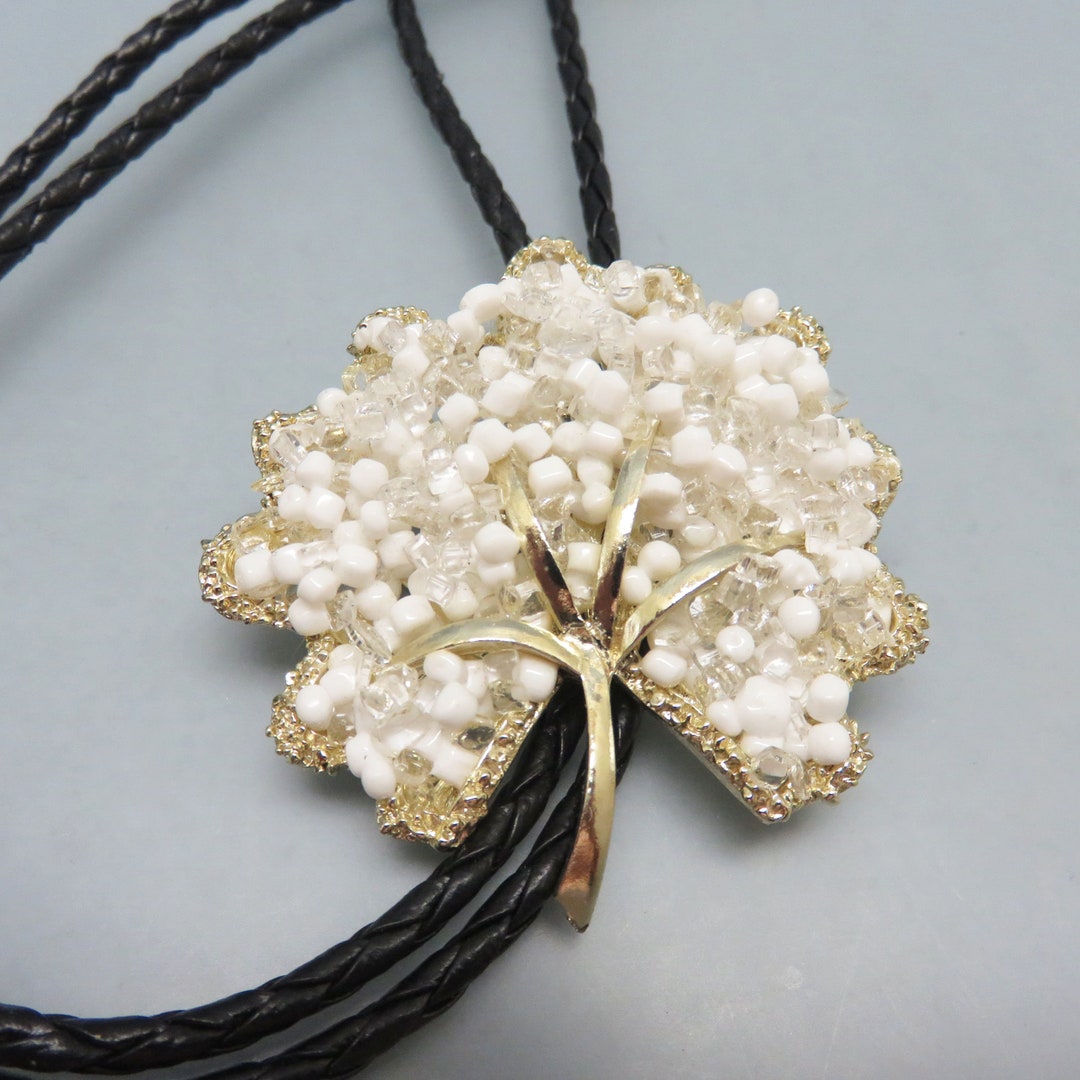 Vintage Blooming Apple Tree Bolo Tie: Beaded 1960s Slide - Etsy