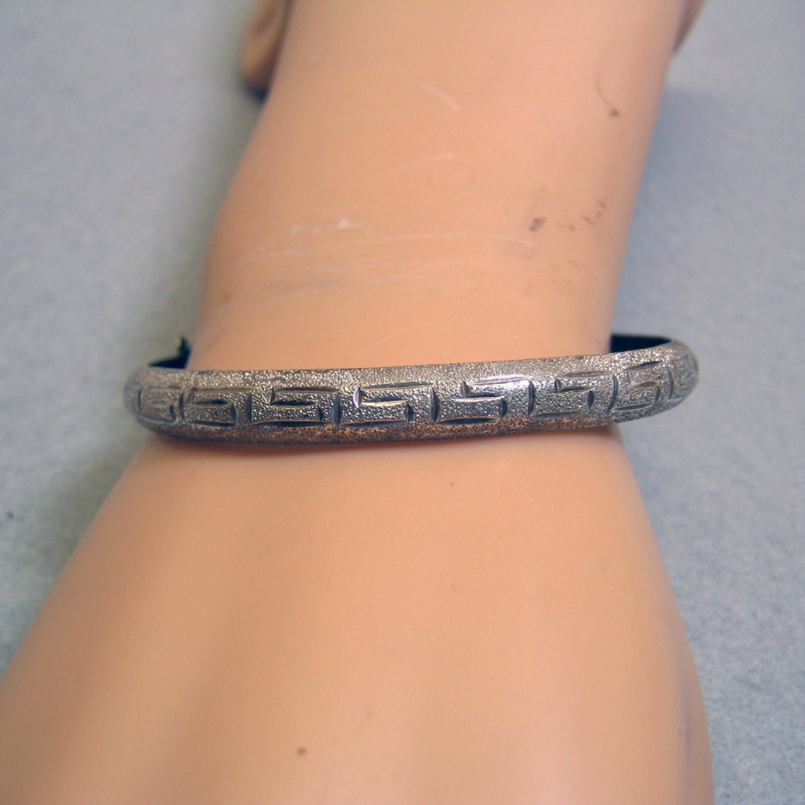Hinged Silver Bangle Bracelet Sterling Silver Textured - Etsy