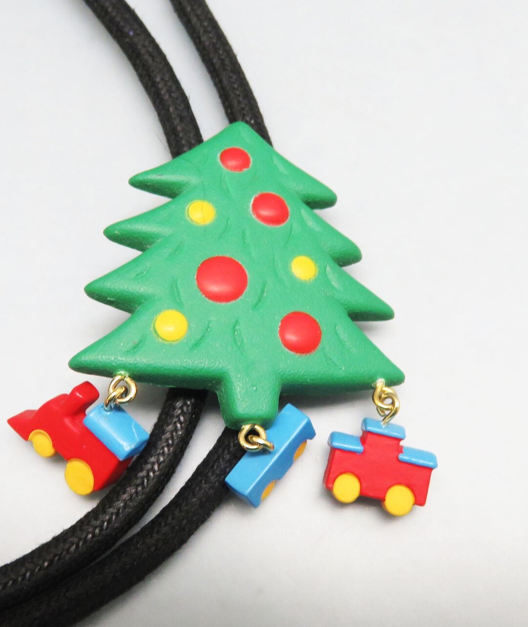 Vintage Christmas Tree Bolo Tie: Holiday Train, Handmade - Etsy