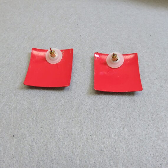 1980s Polka Dot Red and White Pierced Earrings, Summe… - Gem