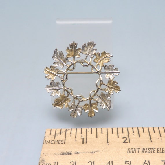 Sarah Coventry Leaf Wreath Brooch, Oak Leaf Brooch - Gem