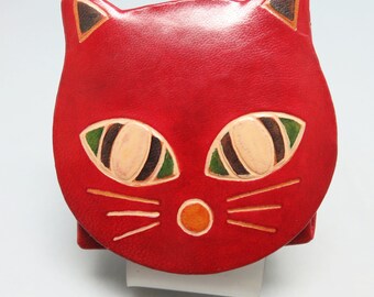 Leather Cat Coin Purse - Etsy