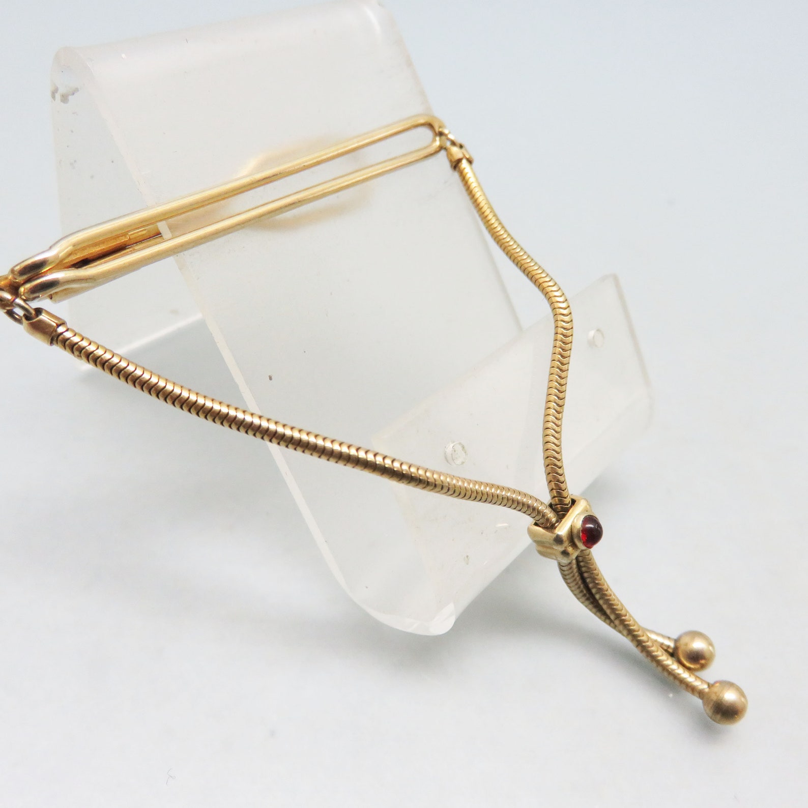 Vintage Swant Tie Clasp and Tie Keeper Sliding Red Accent - Etsy