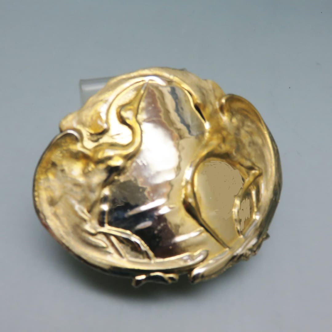 1980s Golden Egret Belt Buckle - Art Nouveau Style - Etsy