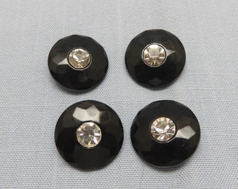 Black Rhinestone Buttons - Etsy