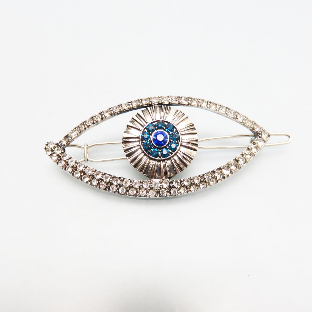 Petite Vintage Evil Eye Rhinestone Hair Barrette - Etsy