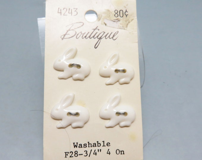 Tiny Realistic White Bunny Rabbit Buttons, Vintage Collectible Buttons ...
