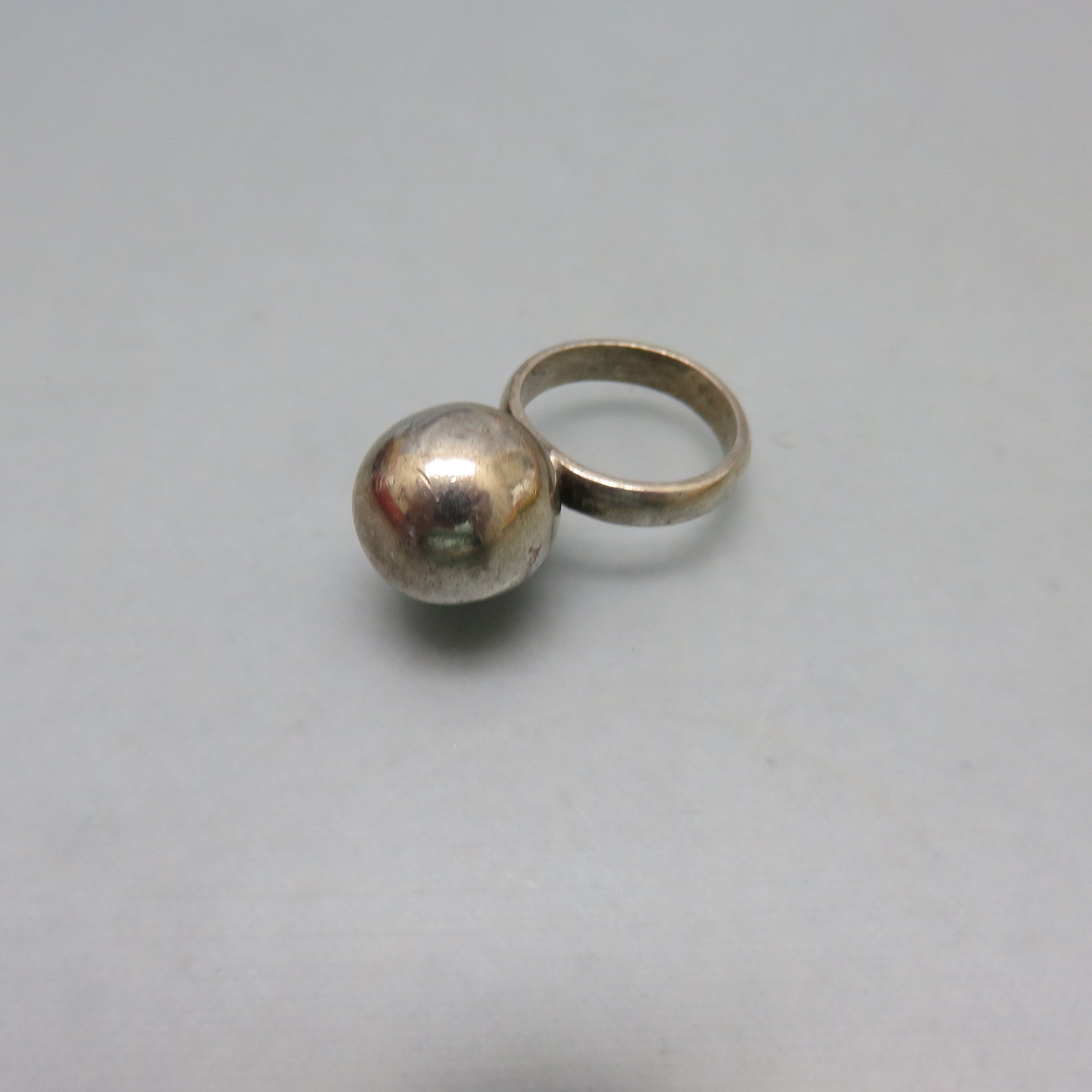 Fancy Danish Modern Sphere on Top Sterling Ring, Size 6.25 - Etsy