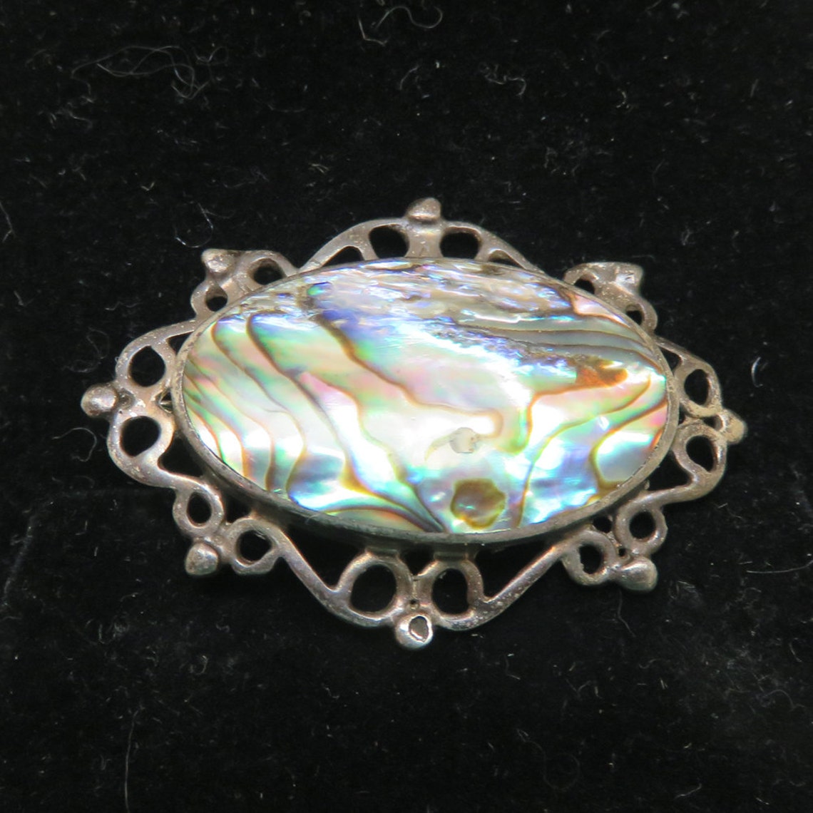 1940s Mexican Sterling Silver Signed Abalone Shell Brooch or - Etsy