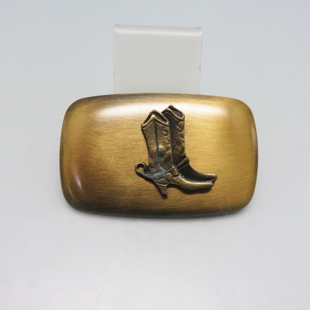 Vintage Western Cowboy Boot Buckle, Brass Buckle - Etsy