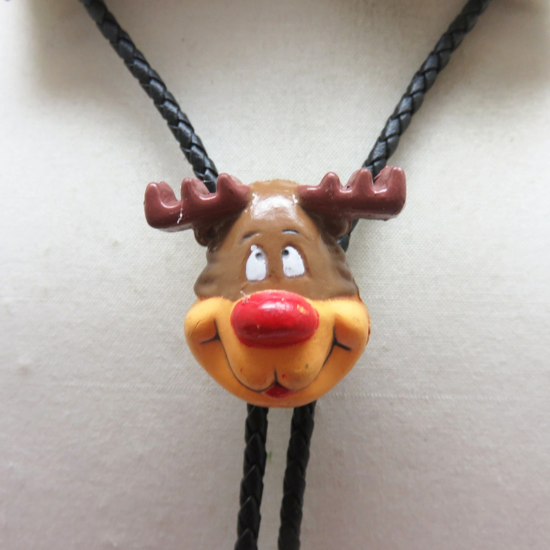 Vintage Goofy Reindeer Bolo Tie, Three Dimensional Holiday Bolo Tie - Etsy