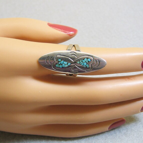 J. Nezzie Sterling Silver and Inlaid Turquoise Native… - Gem