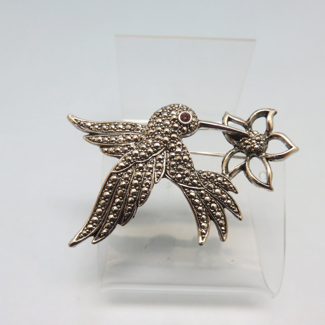 Vintage Avon Marcasite Hummingbird Brooch - Etsy