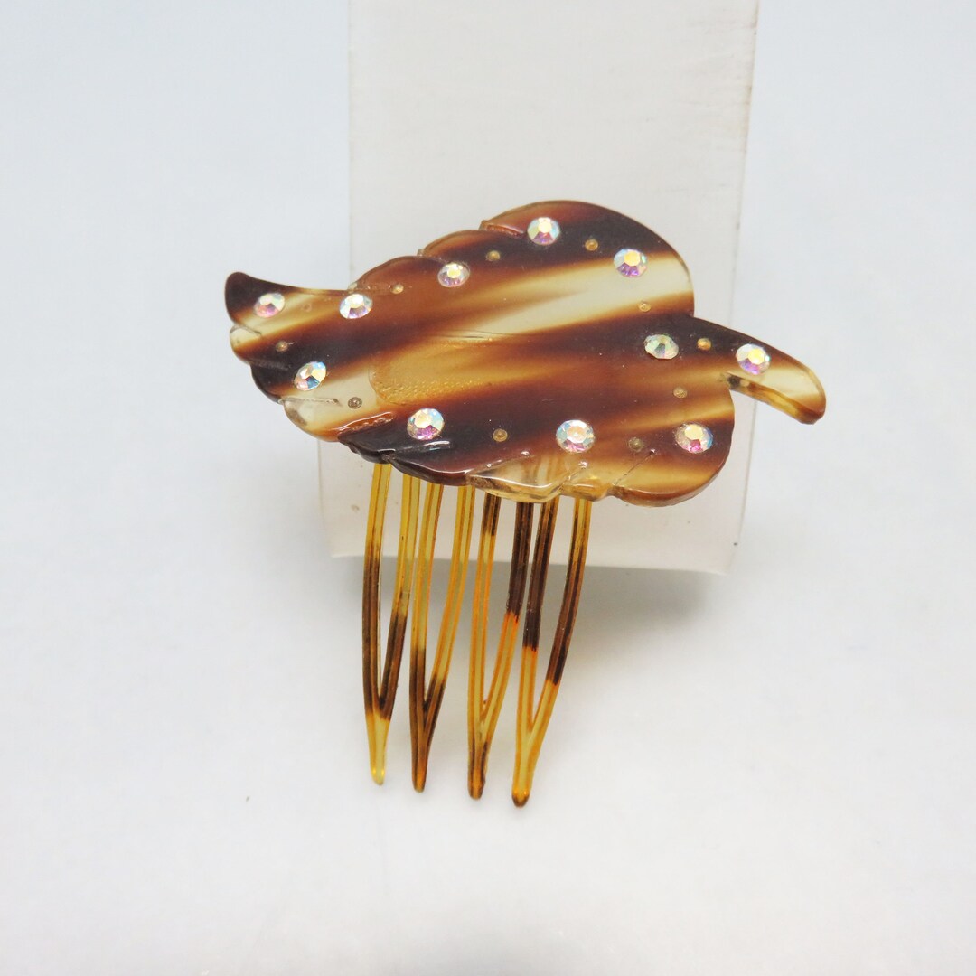 Vintage Celluloid Tortoise Shell Hair Comb, Petite Comb With ...