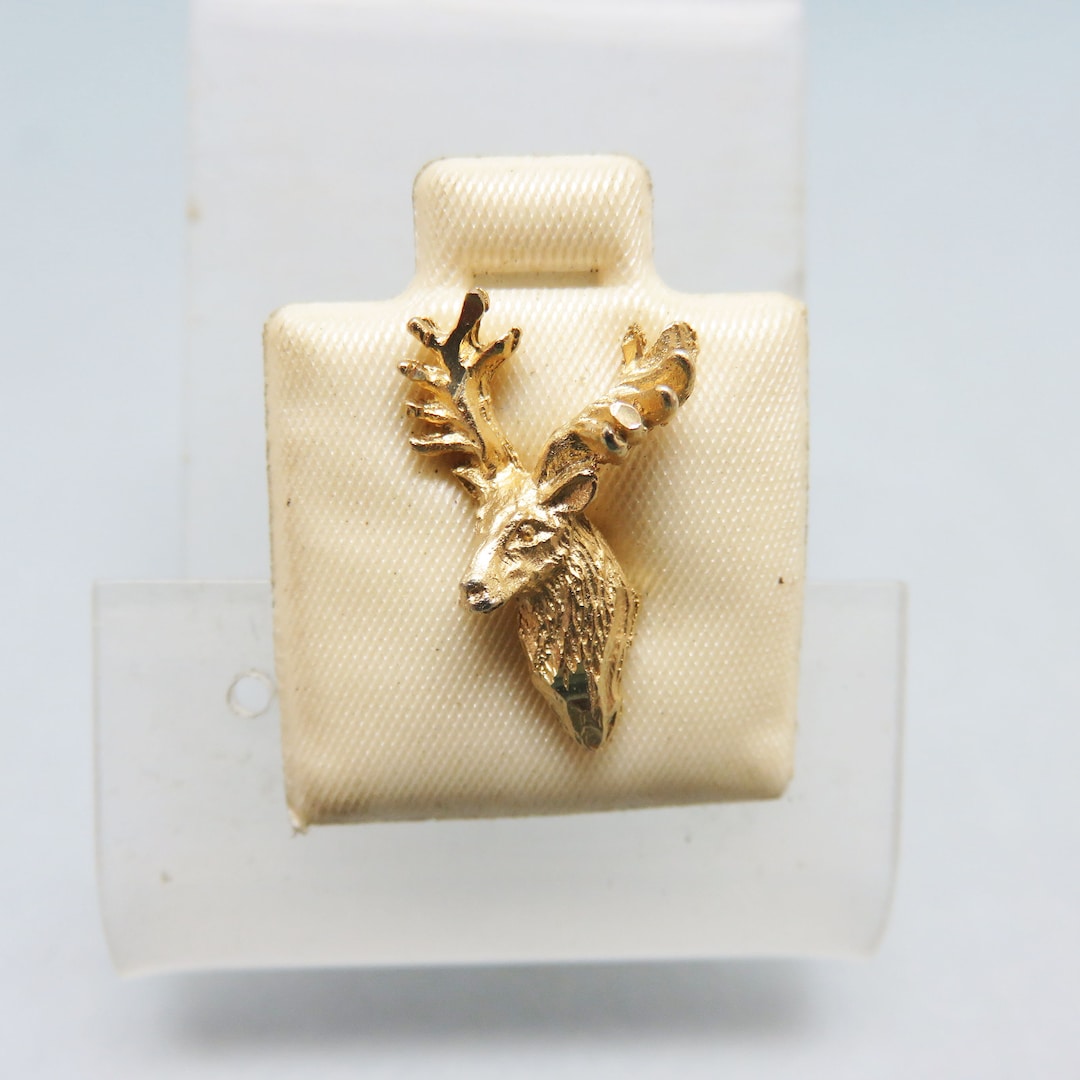 Vintage Gold Plated Bull Elk Tack Pin: Diamond Cut Lapel Pin - Etsy