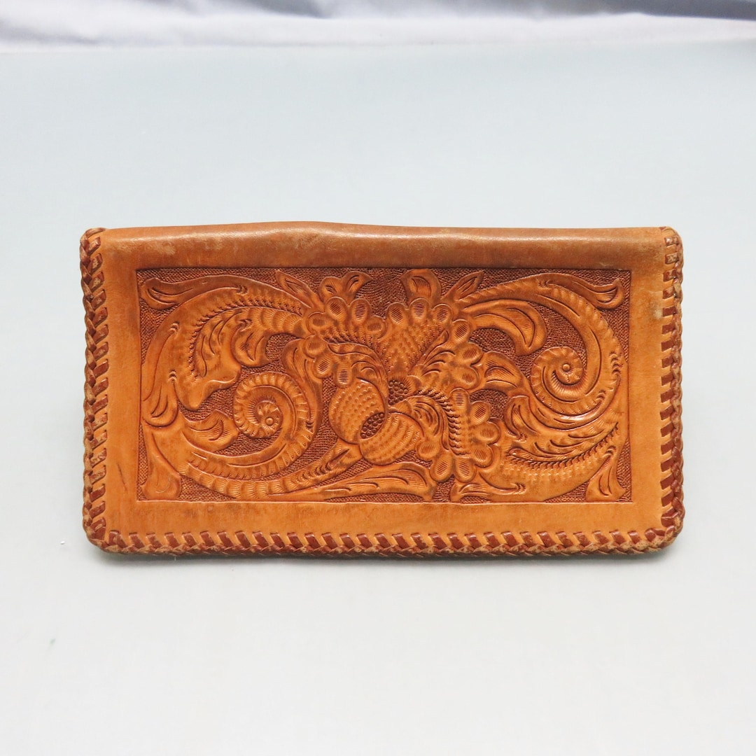 Vintage Tooled Leather Checkbook Cover, Personalized for Rosemary * - Etsy