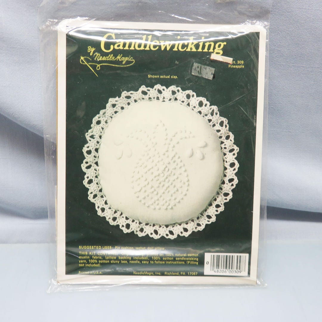 Candlewick Embroidery Pillow Kit, Vintage, Needlemagic Kit - Etsy