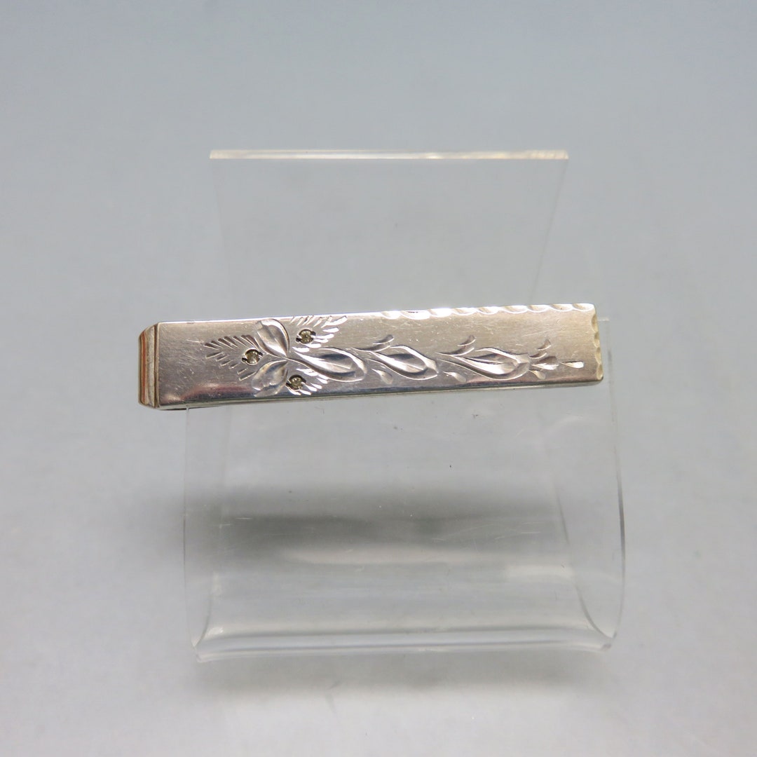 1960s Anson Fancy Sterling Silver Tie Clasp, Excellent Condition ...