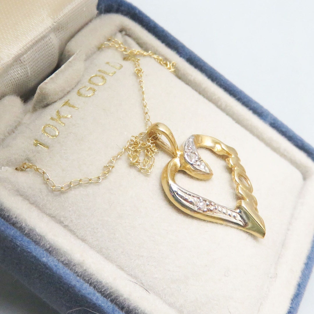 10KT Gold MOM Pendant, 17 Inch Gold Chain, Vintage Mother Necklace Mint ...