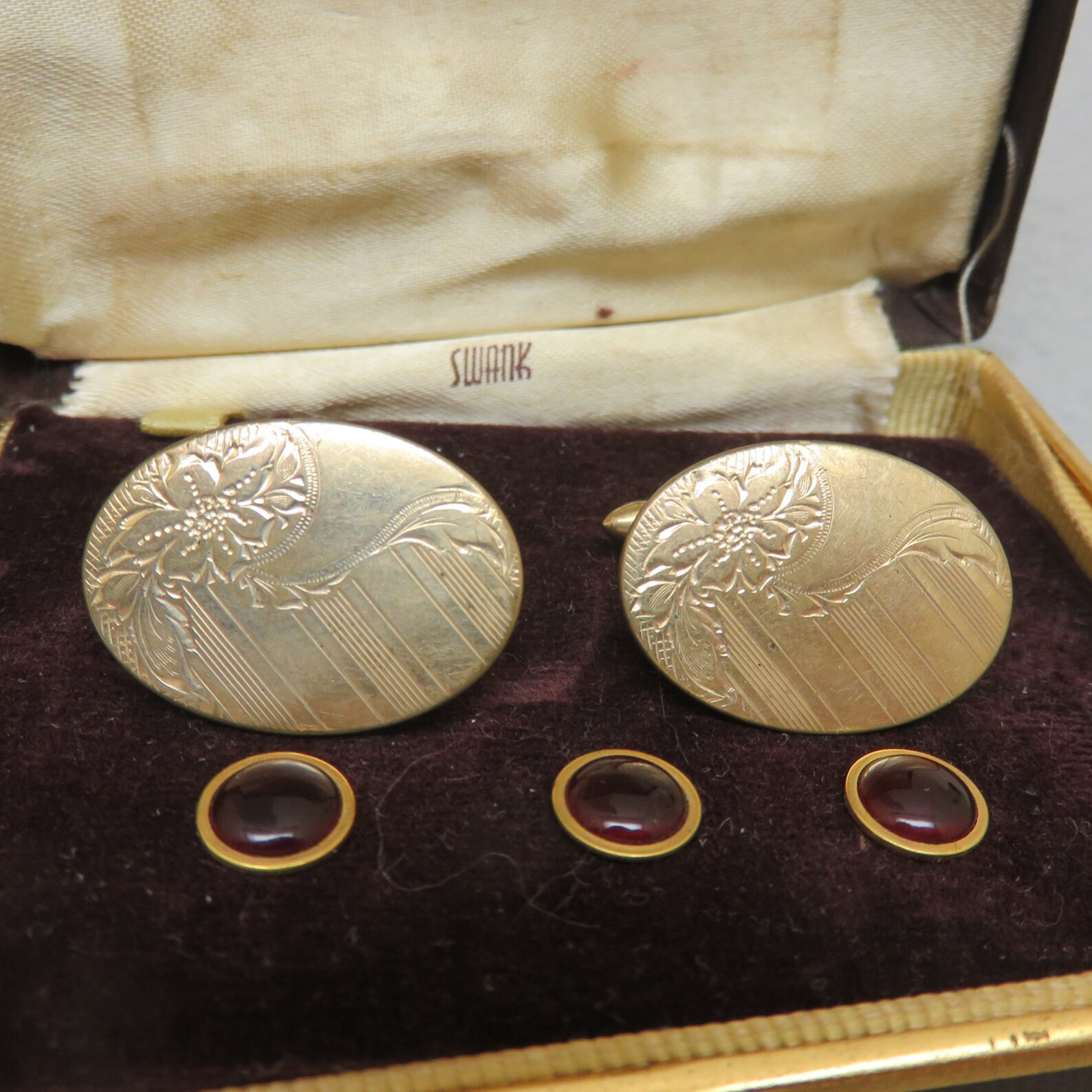 1950s Swank Cufflink Set with Shirt Studs Mint in Box | Etsy
