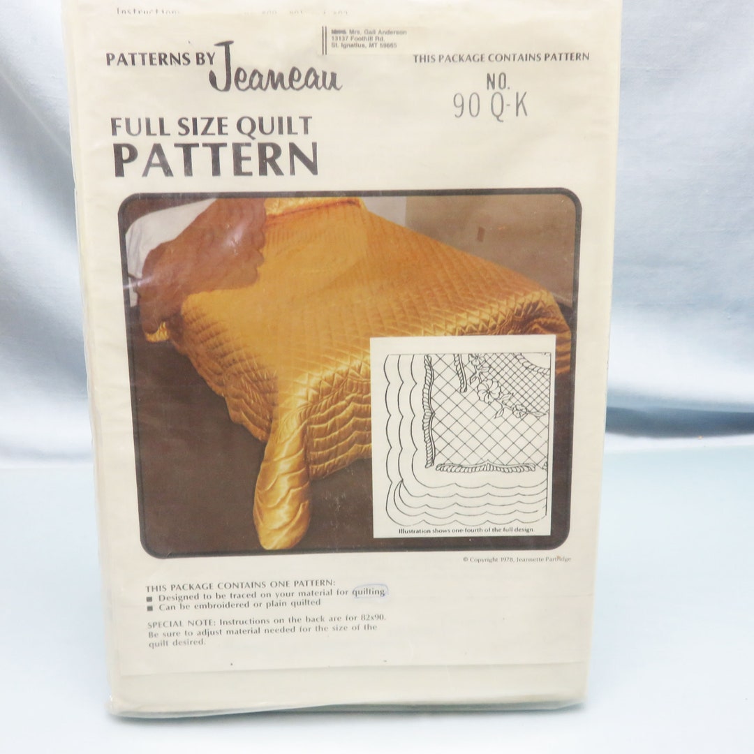 Vintage Full Size Quilt Pattern: 82x90 Inch Traceable Design - Etsy