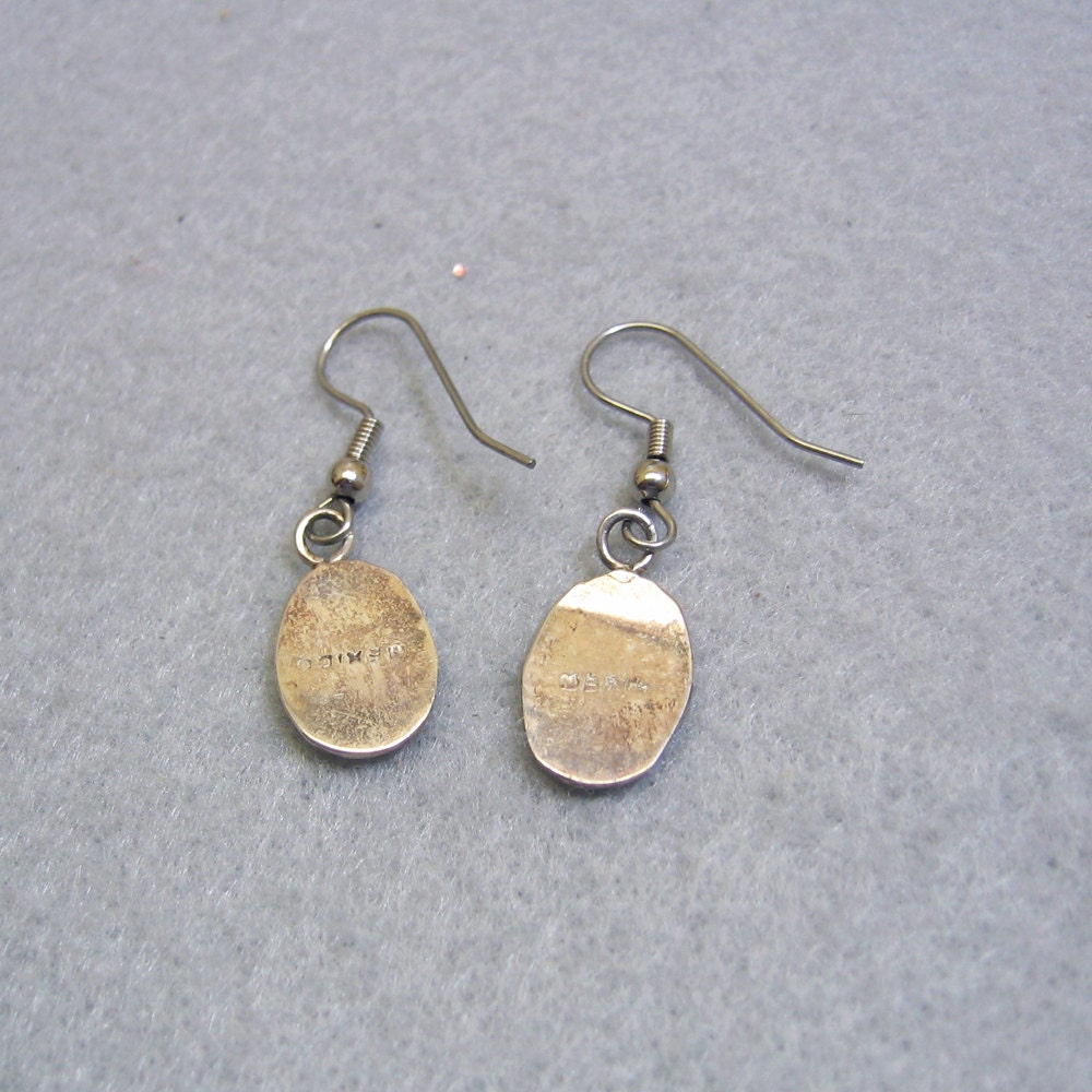 Alpaca Silver and Abalone Shell Pierced Earrings Petite | Etsy