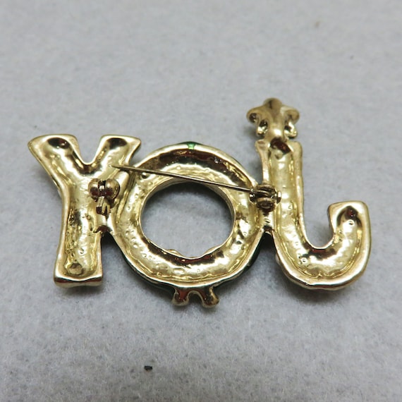 Christmas JOY Pin, 1960s Candy Cane Christmas Pin, St… - Gem