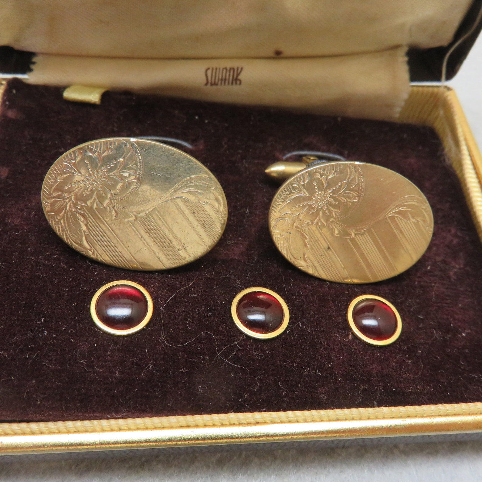 1950s Swank Cufflink Set with Shirt Studs Mint in Box | Etsy
