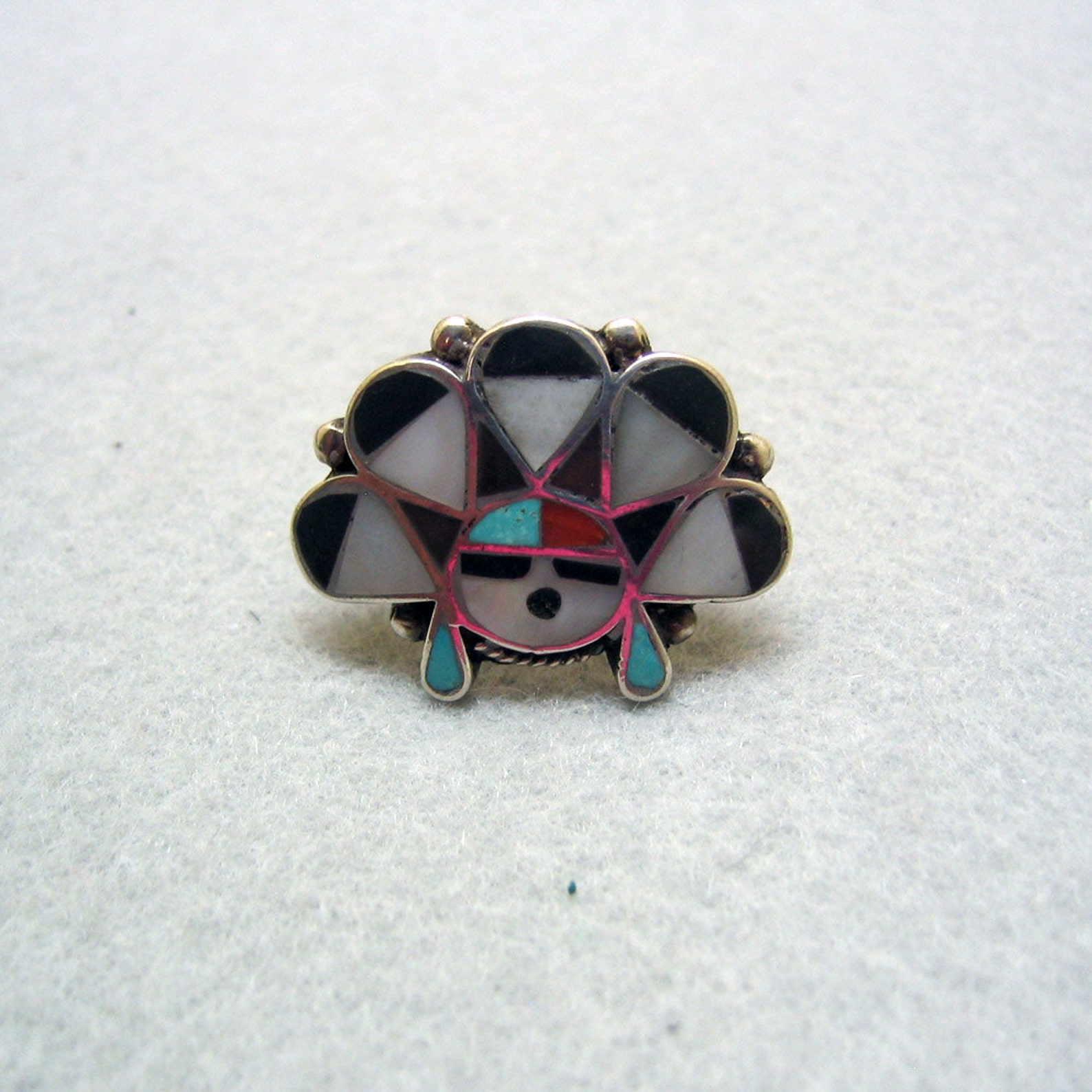 Zuni Sterling Ring Chief's Head Design Vintage Size | Etsy