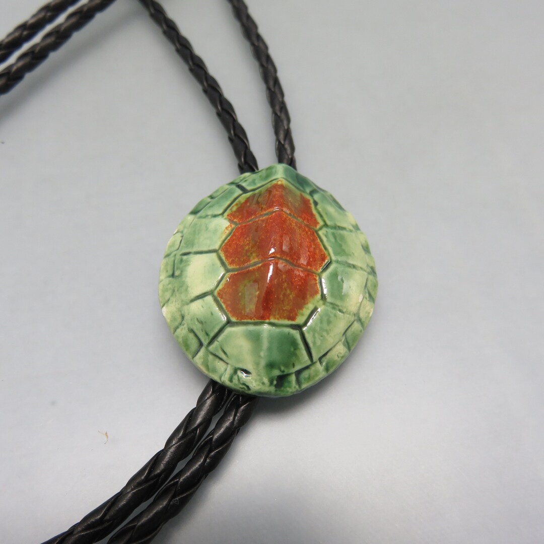 Handmade Handpainted Porcelain Turtle Shell Bolo Tie, Rockin JK Designs ...
