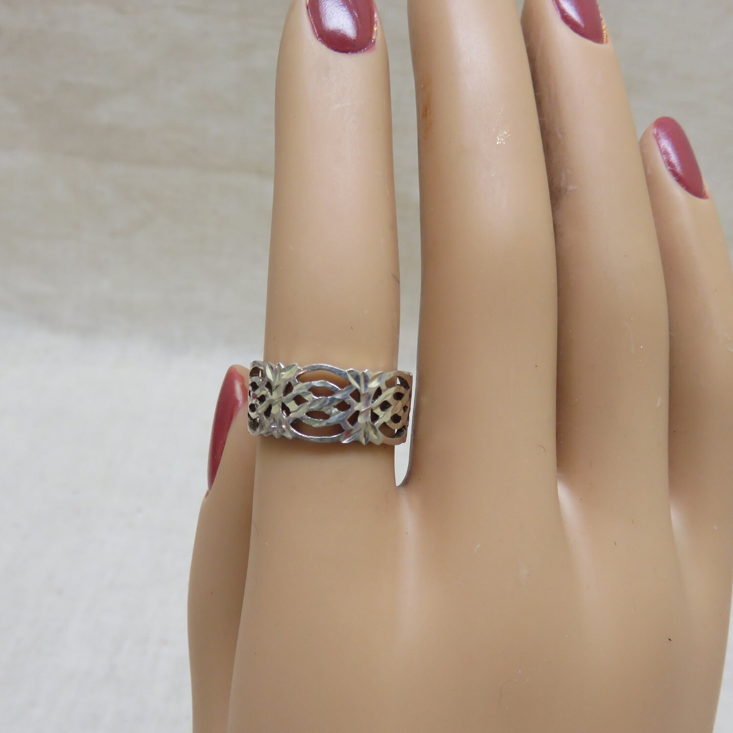 Fancy Wide Sterling Silver Cut Out Scrollwork Band Ring, Size 6.75 - Etsy