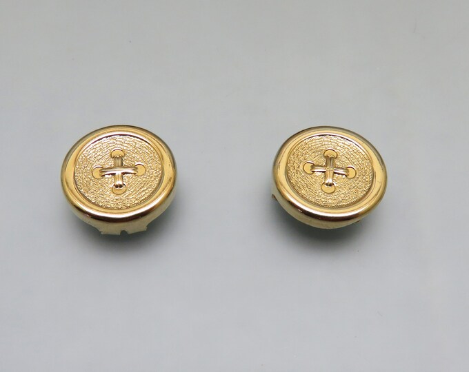 Set of 2 Vintage Golden Button Covers, Shaped Like Buttons - Etsy