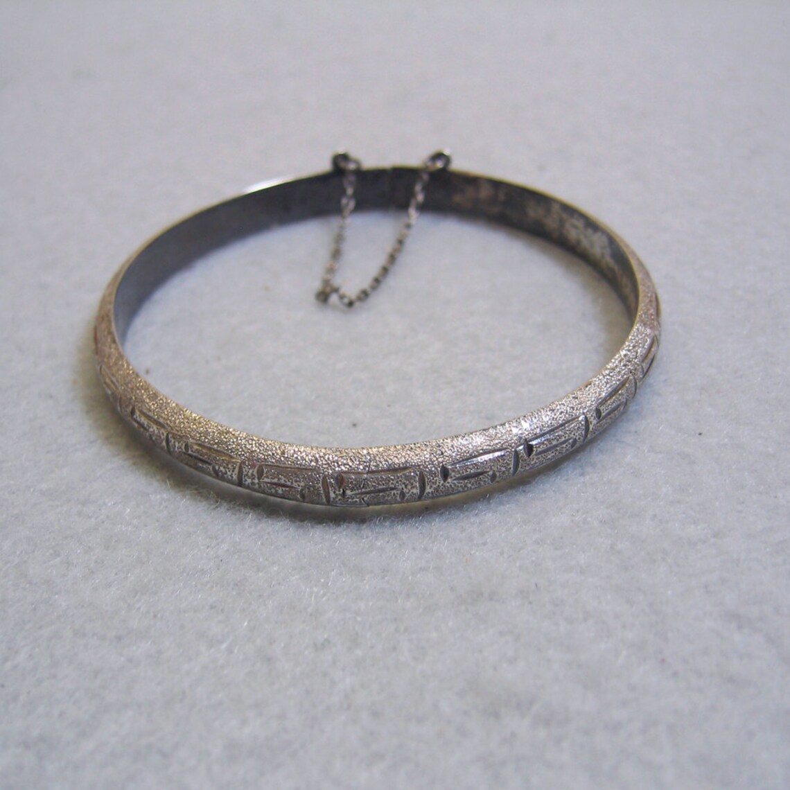 Hinged Silver Bangle Bracelet Sterling Silver Textured - Etsy