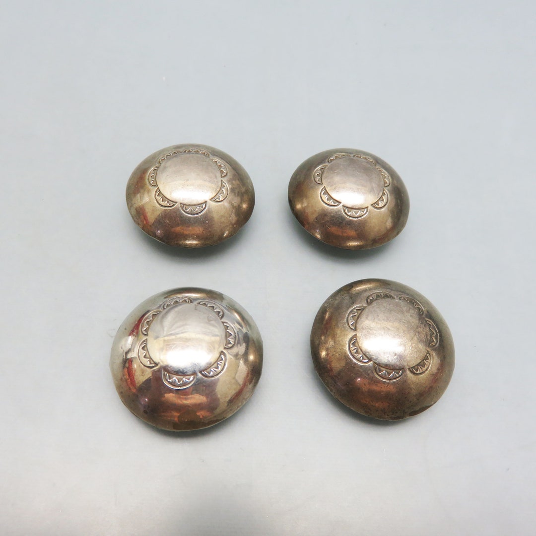 Southwestern Sterling Silver Button Covers, Set of 4 Matching Buttons ...