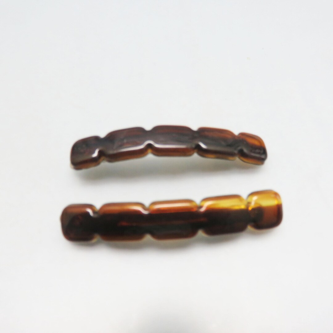 2 Vintage Tortoise Shell Plastic Hair Barrettes - Etsy