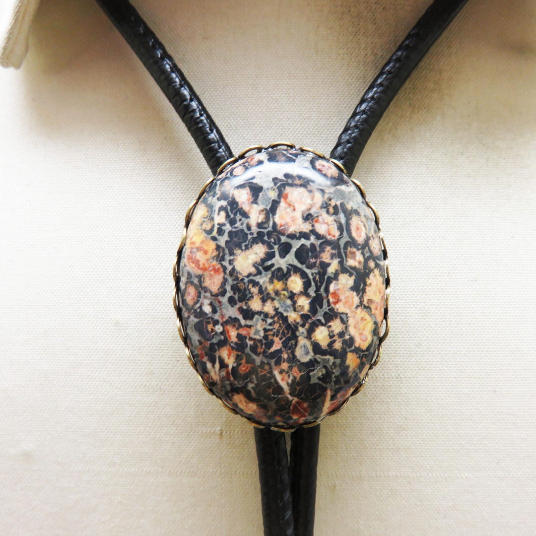 Handmade Leopard Skin Jasper Bolo Tie: Montana Rock Shop - Etsy