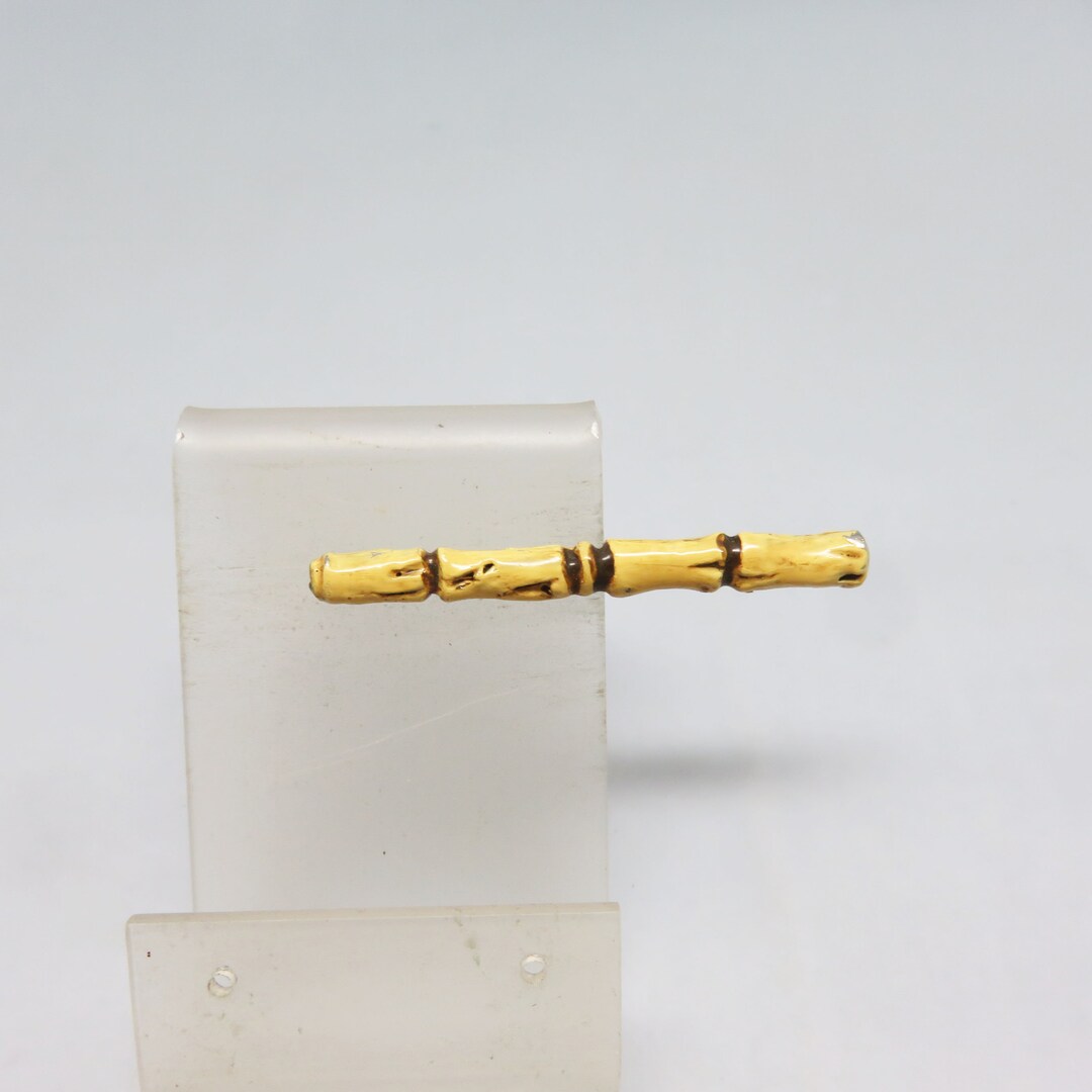 Realistic Beige Bamboo Bobby or Hair Pin, Vintage 1970s Hair Accessory ...