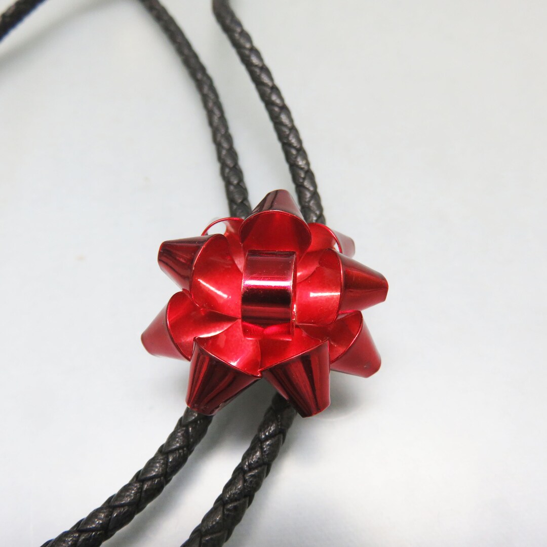 Red Bow Bolo Tie, Handmade Christmas Bow Bolo Tie - Etsy