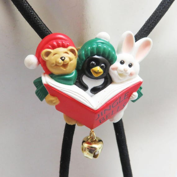 Vintage Christmas Caroling Animals Bolo Tie, Holiday … - Gem