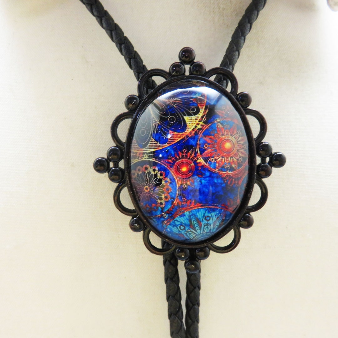 Steampunk Dreams, Gears and Clockwork Picture Bolo Tie, Dark Colors - Etsy